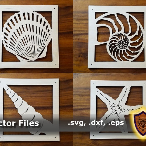 Sea Shells Wall Art Laser Files Crafting CNC Svg Dxf - Etsy
