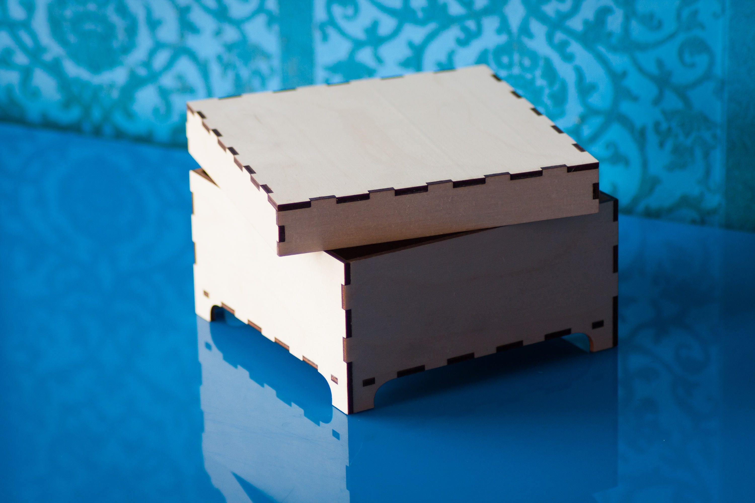 Laser Cut 6 X 6 Wooden Box With Lid and Feet - Etsy Australia