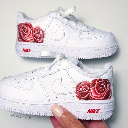 Red Rose Custom Air Force 1 Nike Sneakers Infant & Adult - Etsy