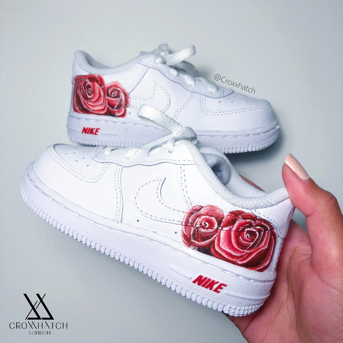 Red Rose Custom Air Force 1 Nike Sneakers Infant & Adult - Etsy