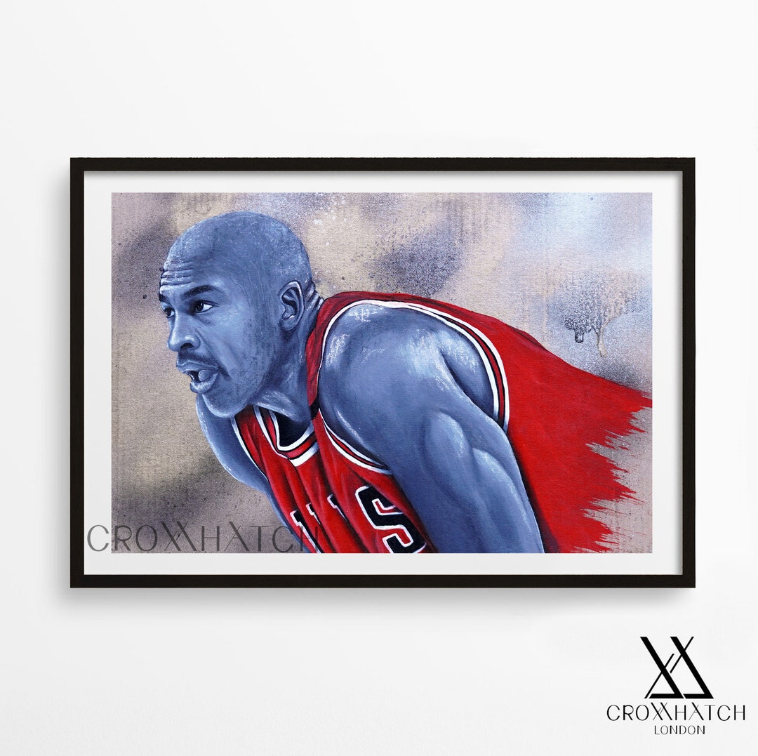 Michael Jordan THE GOAT Portrait - Etsy