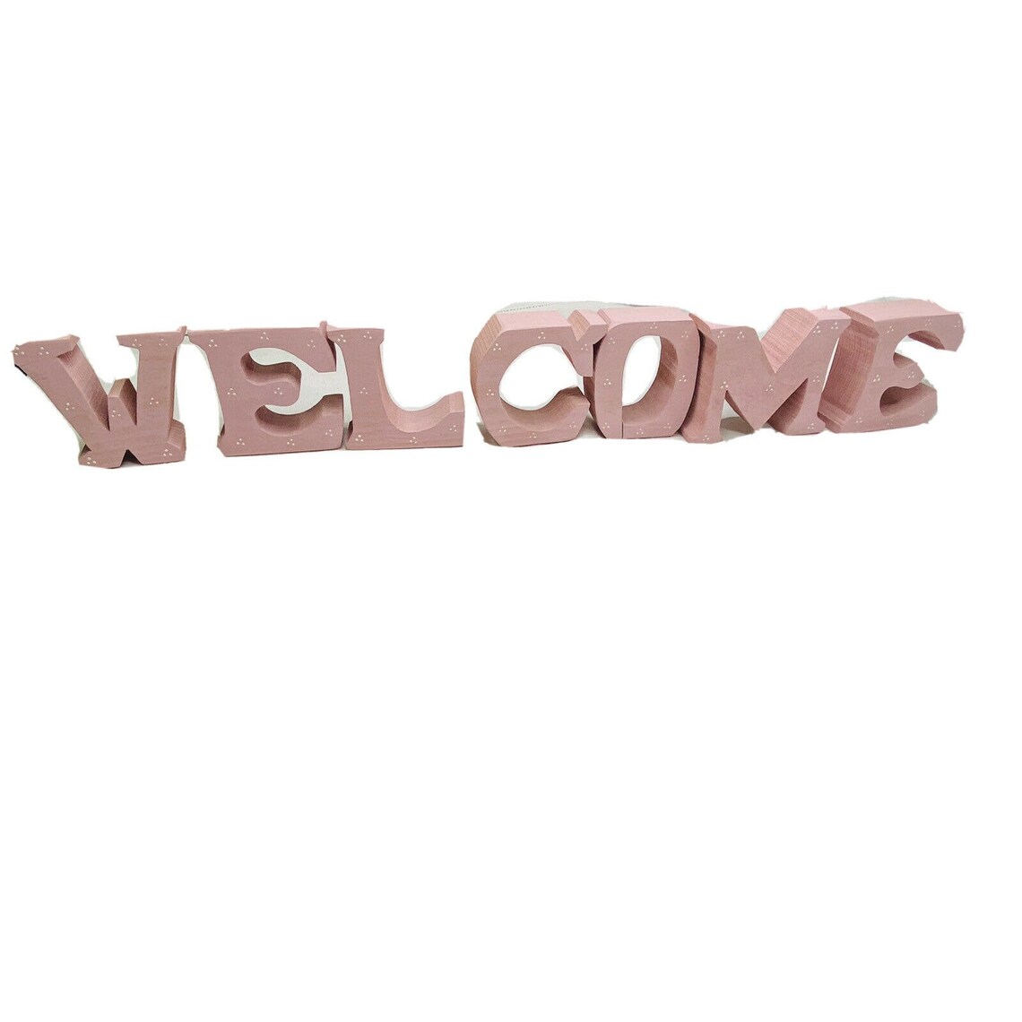 Pink Wood Welcome Baby Girl Letter Cut-Out Standing Block | Etsy