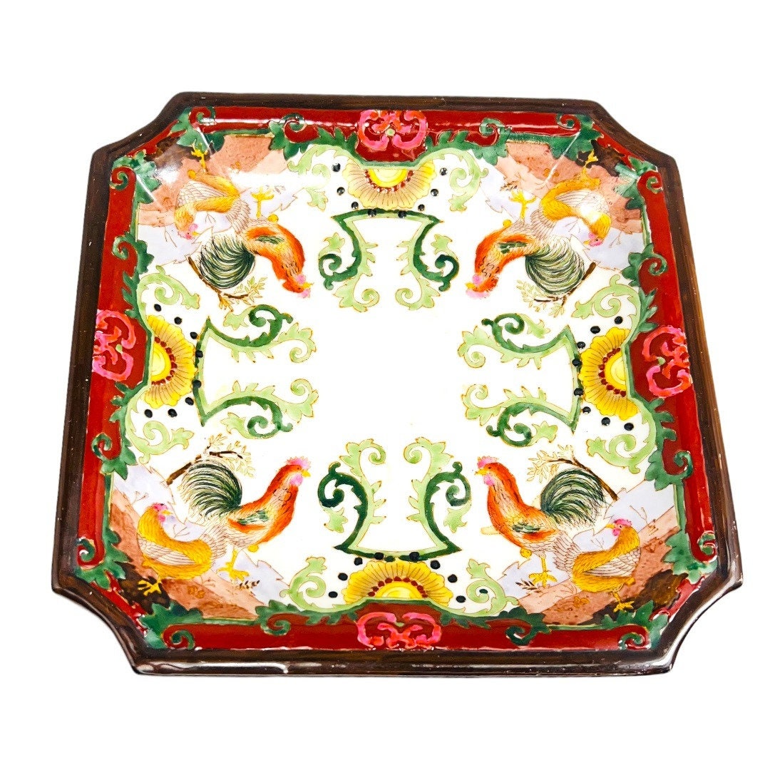 Vintage Hua Ping Tang Zhi Chinese Hand Painted Decorative Plate Rooster ...