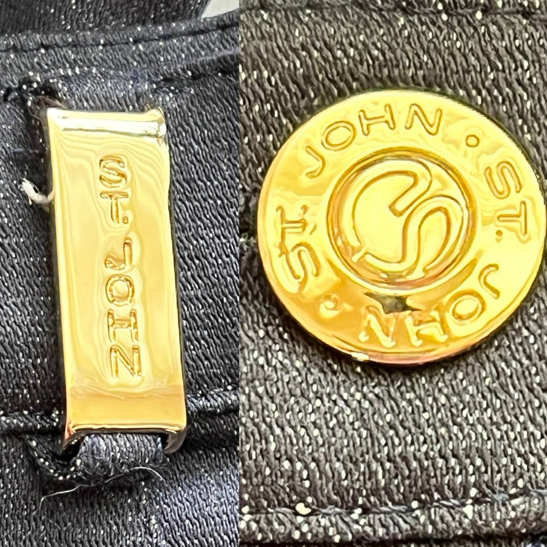St John Vintage Denim 2 Piece Pant Suit With Crest on Jacket - Etsy