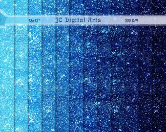 Blue Glitter Paper | Etsy