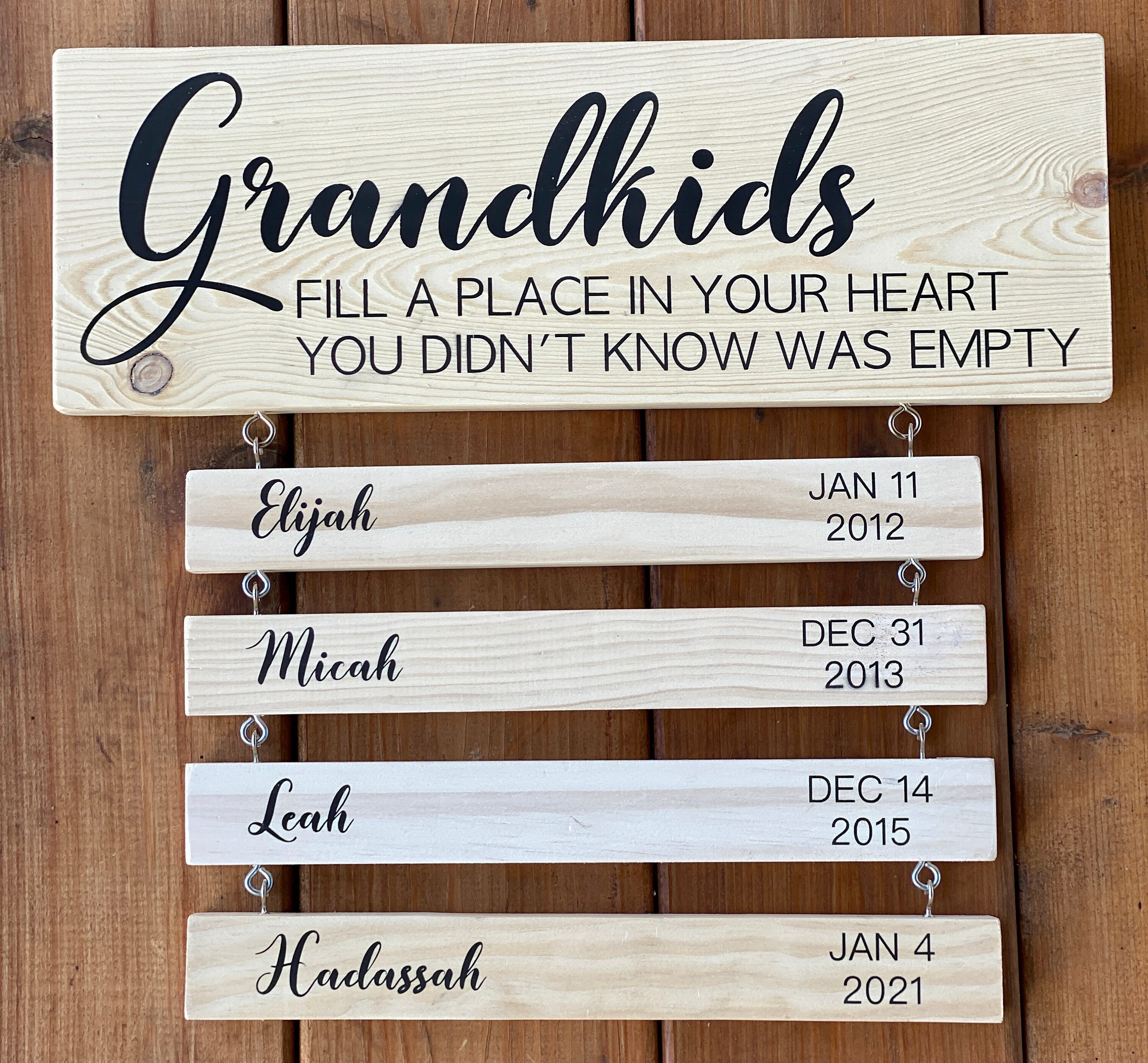 Rustic Grandkids Name Sign Grandparent Gift Grandchild - Etsy