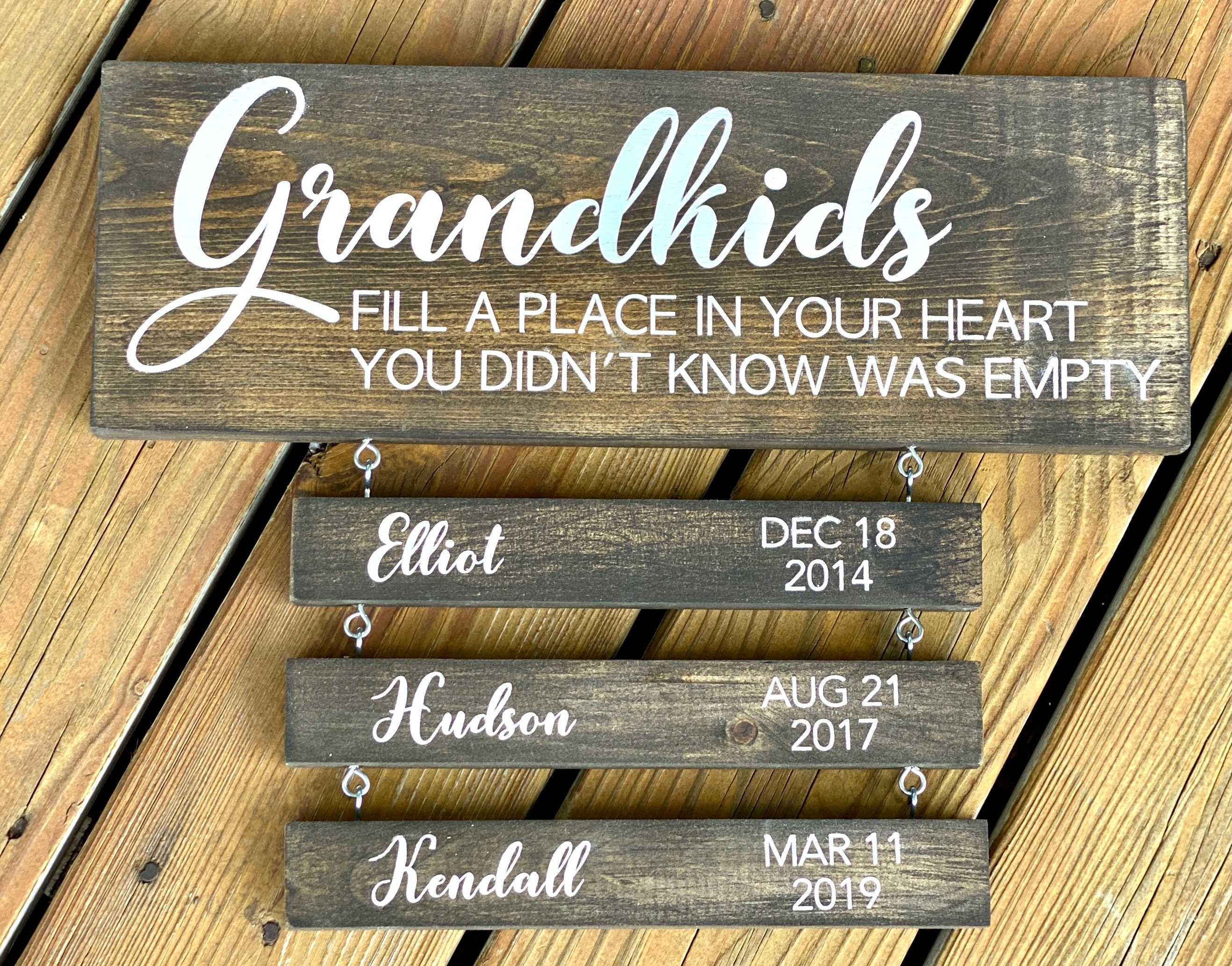 Rustic Grandkids Name Sign Grandparent Gift Grandchild - Etsy