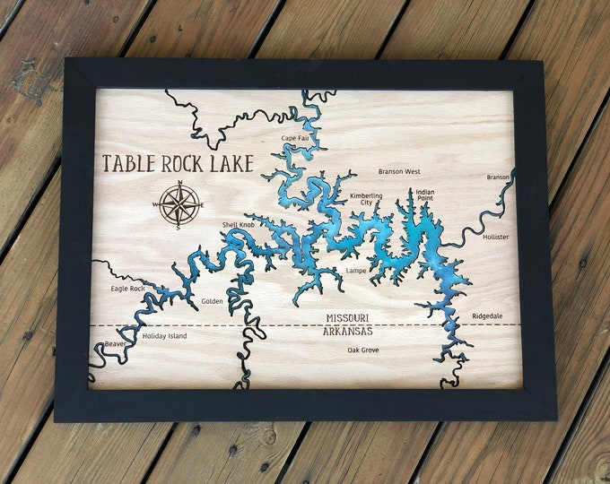 Table Rock Lake - Custom Large Wood and Acrylic Laser Cut Lake Sign - Etsy