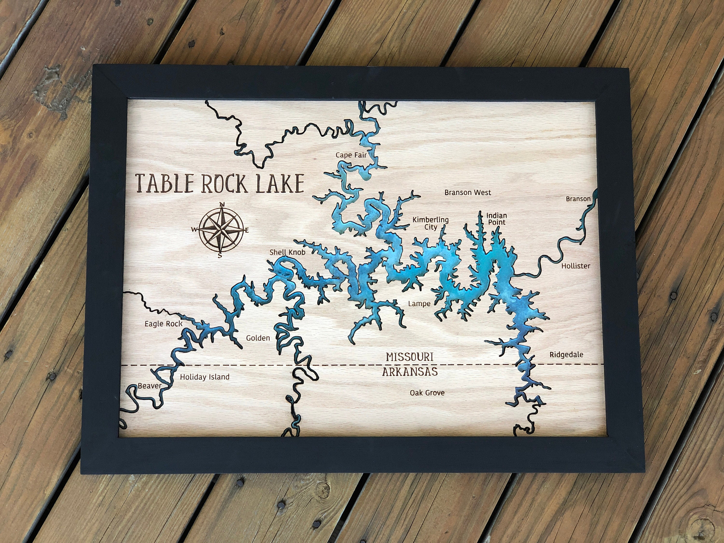Table Rock Lake - Custom Large Wood and Acrylic Laser Cut Lake Sign - Etsy