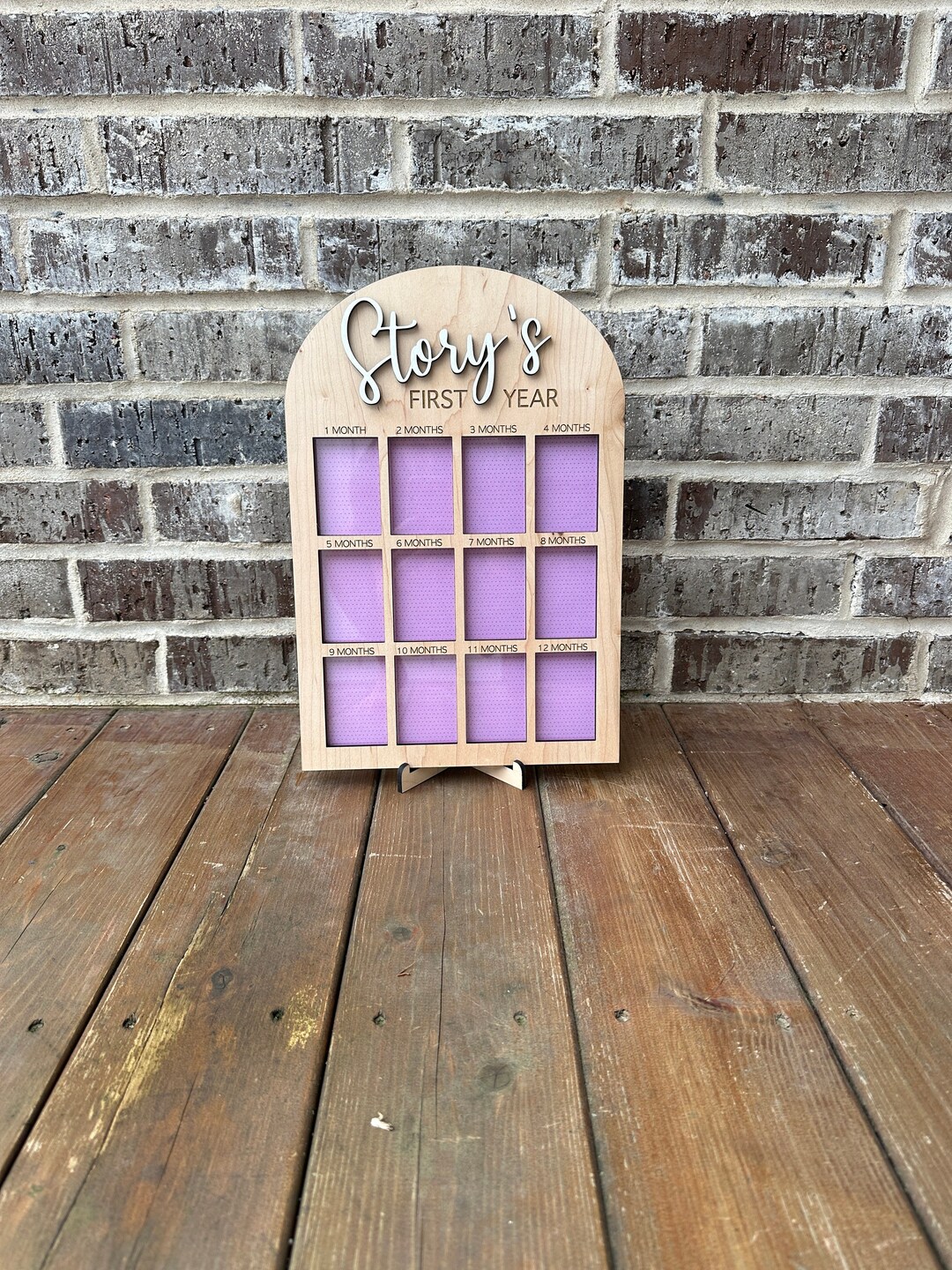 First Year Picture Display Frame, Baby Monthly Picture Frame, Custom ...