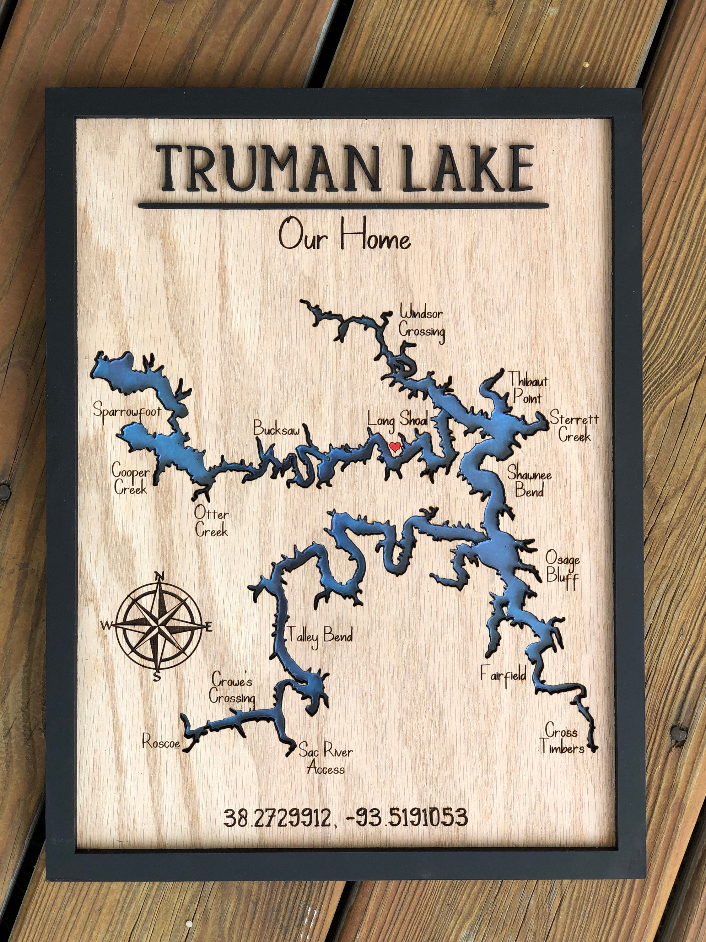 Truman Lake Custom/personalized Wood and Acrylic Laser Cut - Etsy