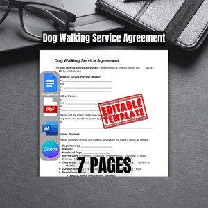 Dog Walking Service Agreement Template | Customizable Legal Contract ...