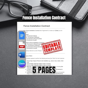 Simple One Page Construction Contract - Etsy