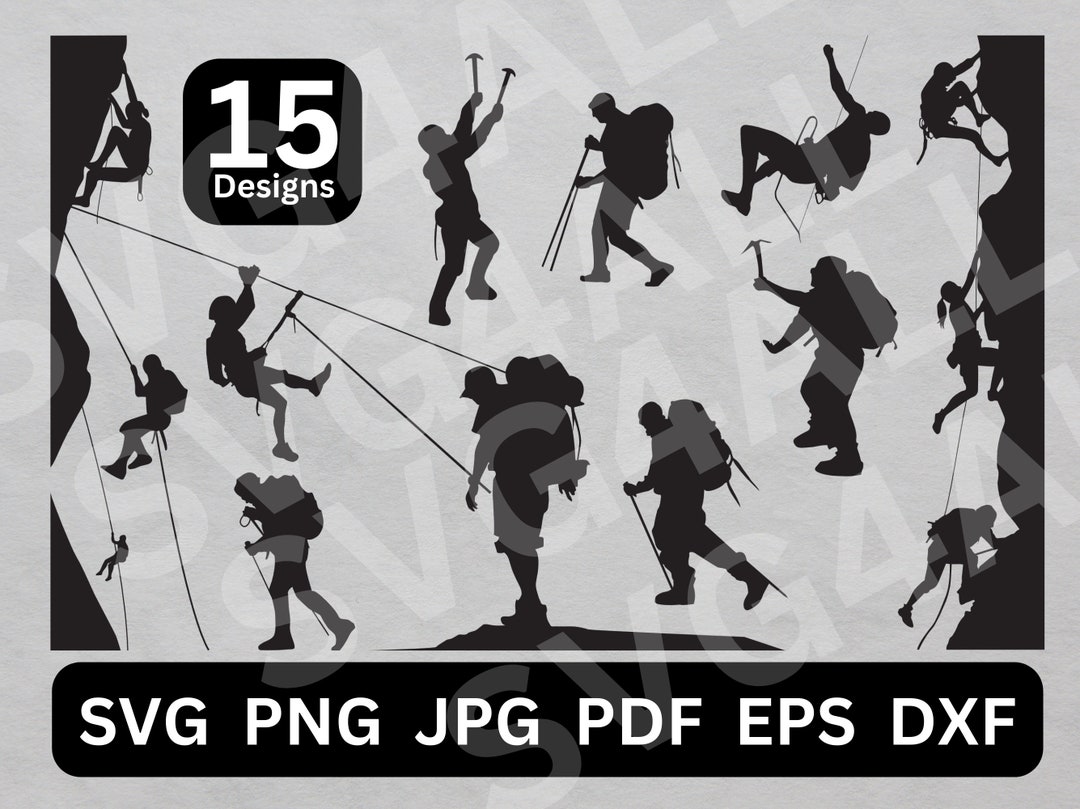 Climbing Svg, Climbing PNG, Climber Drawing, Woman Climbing Svg ...