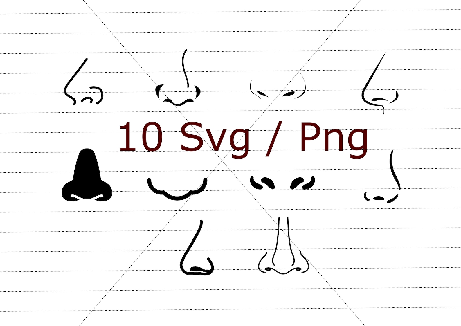 Nose SVG, Png, Body Part Svg, Nose Bundle, Silhouette, Cricut Nose Svg ...