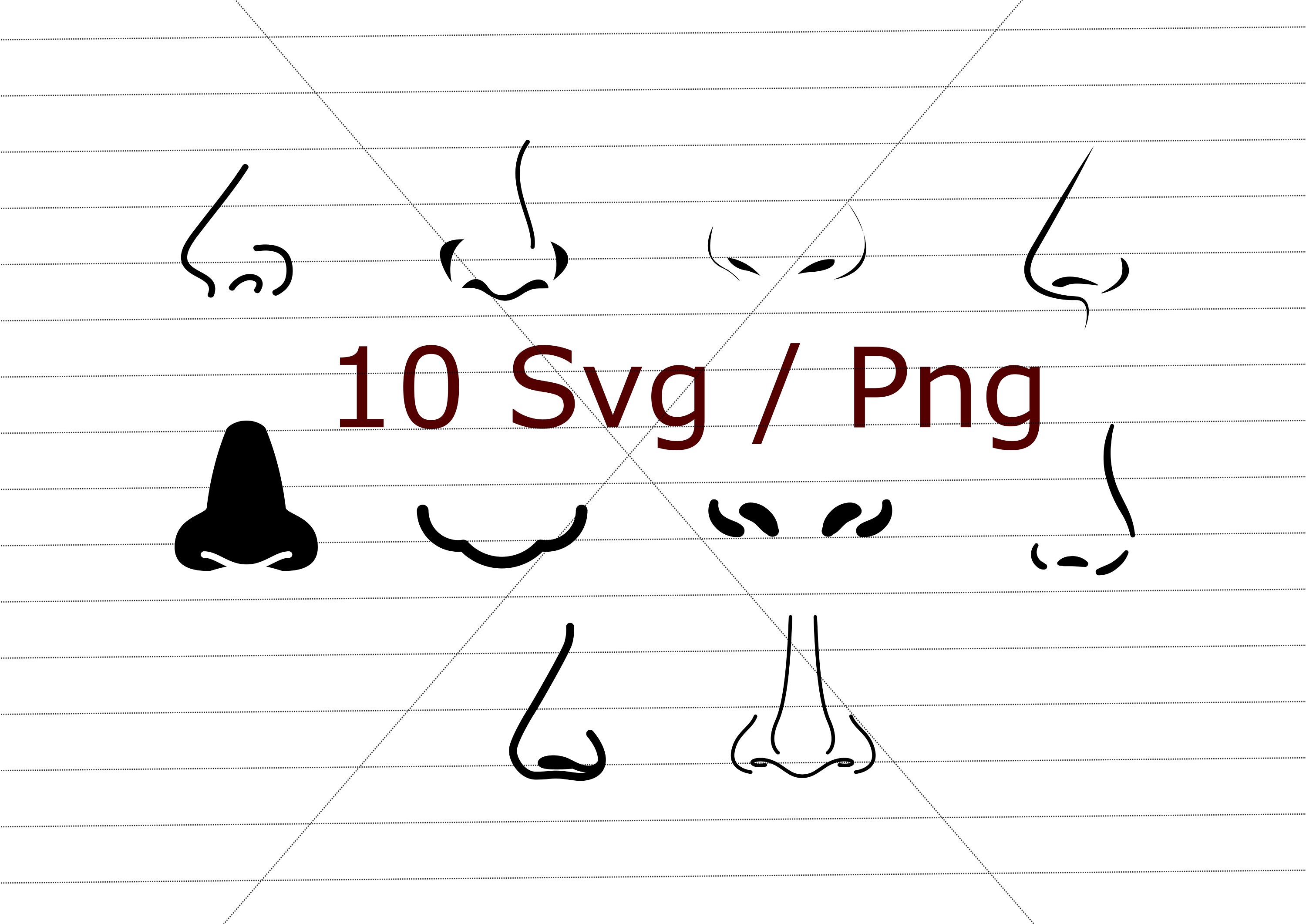 Nose SVG, Png, Body Part Svg, Nose Bundle, Silhouette, Cricut Nose Svg ...