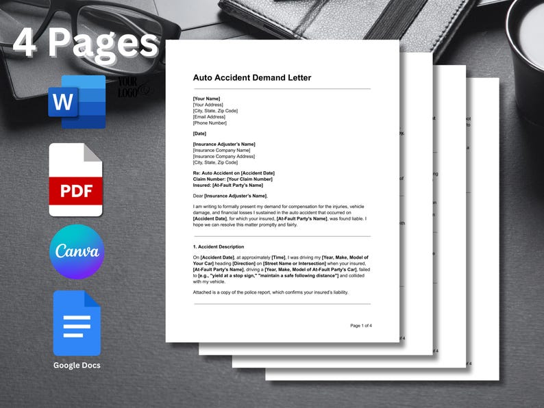 Auto Accident Demand Letter Template | Personal Injury Claim Letter ...