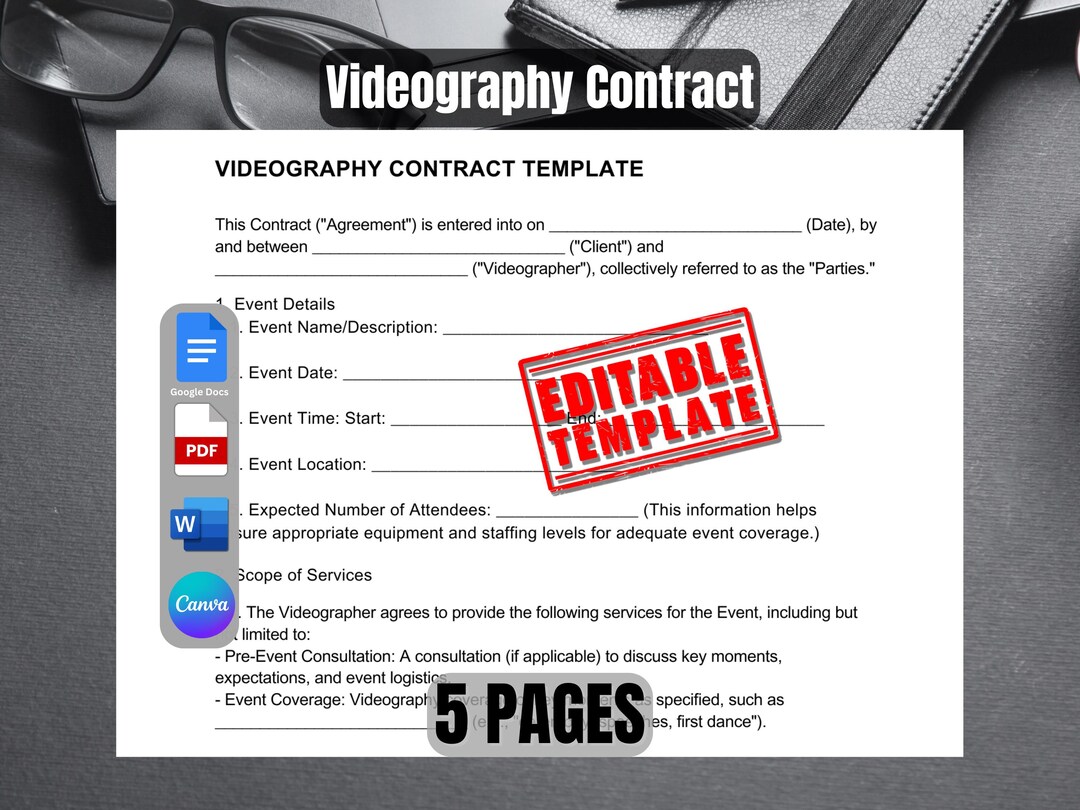 Videography Contract Template | Event Video Service Agreement ...