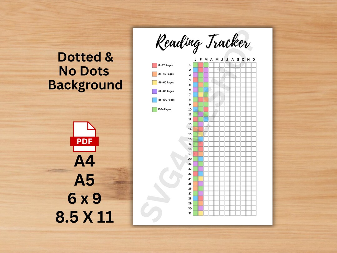 Daily Reading Tracker Printable - Reading Log - Read Tracker - Reading ...