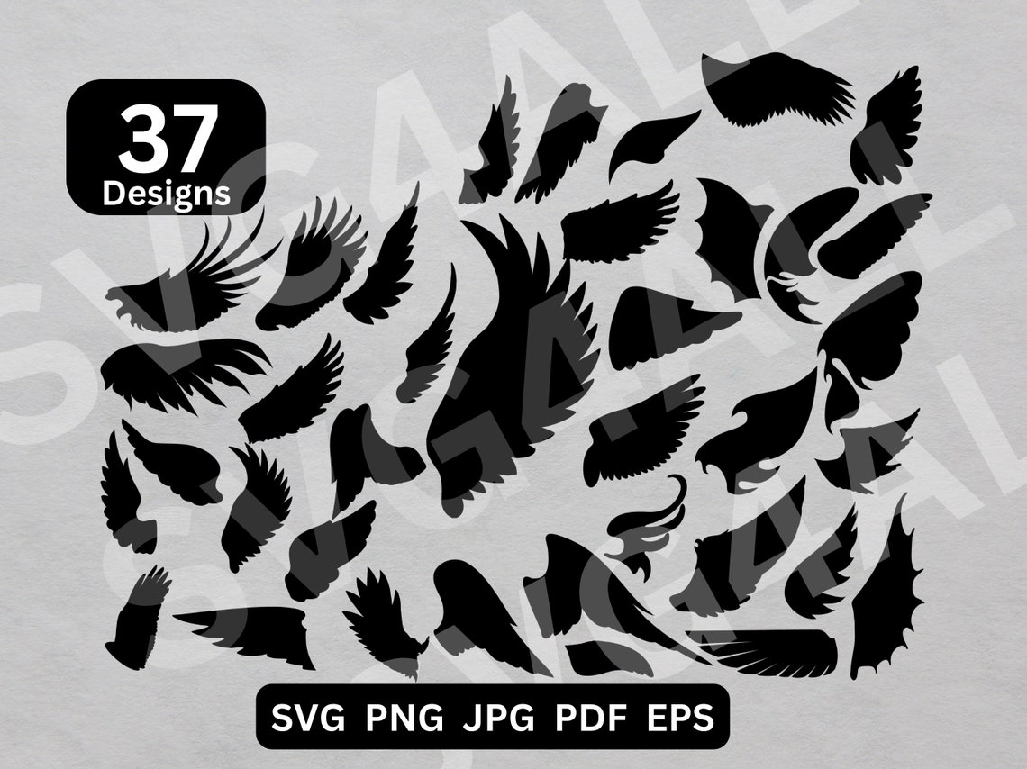 Wings Svg, Wings Bundle Svg, Wings PNG, Wings Clipart, Wings Cut Files ...