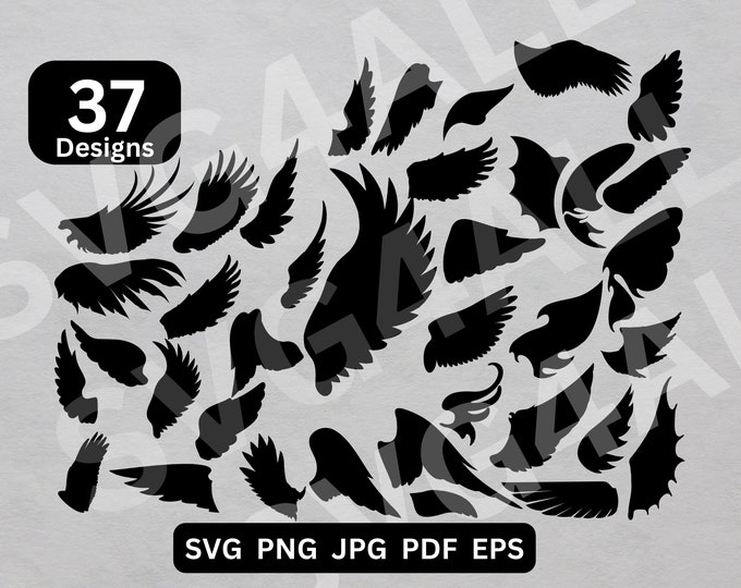 Wings Svg Bundle, Angel Wings Svg, Feather Wing Svg, Wings Cricut Svg ...