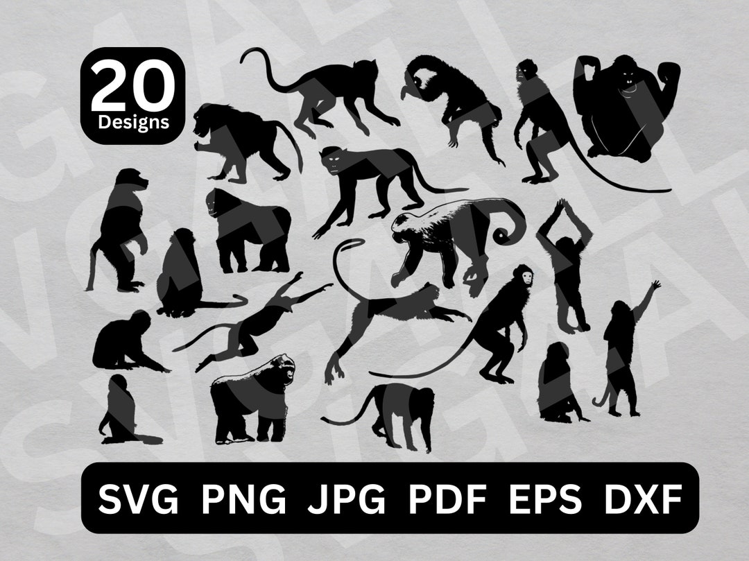 Monkey Svg, Monkey Svg File, Monkey Clipart, Monkey Cricut, Monkey ...