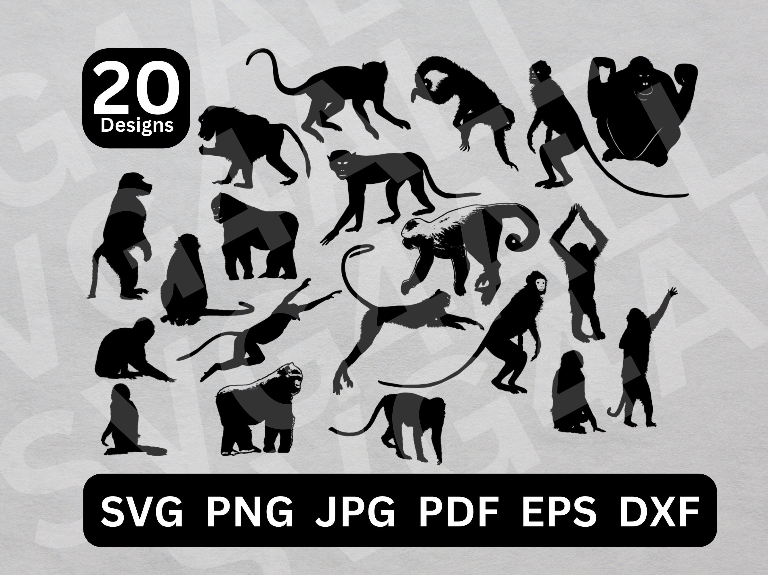 Monkey Svg, Monkey Svg File, Monkey Clipart, Monkey Cricut, Monkey ...