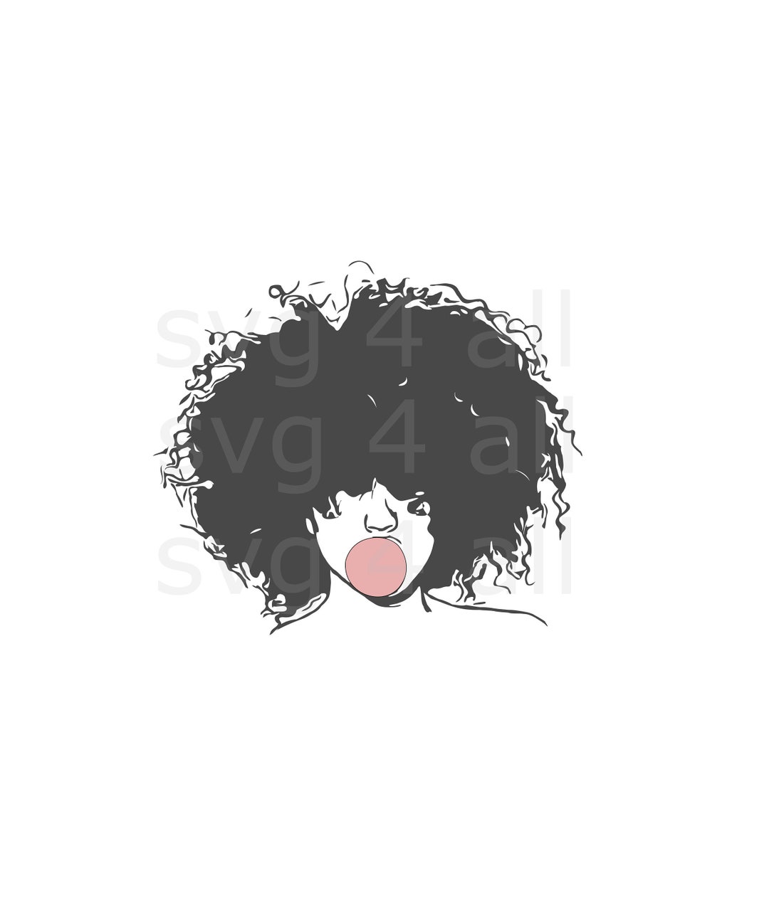 Curly Girl Svg, Mixed Race Person, Black Girl Magic, Afro Svg, African ...