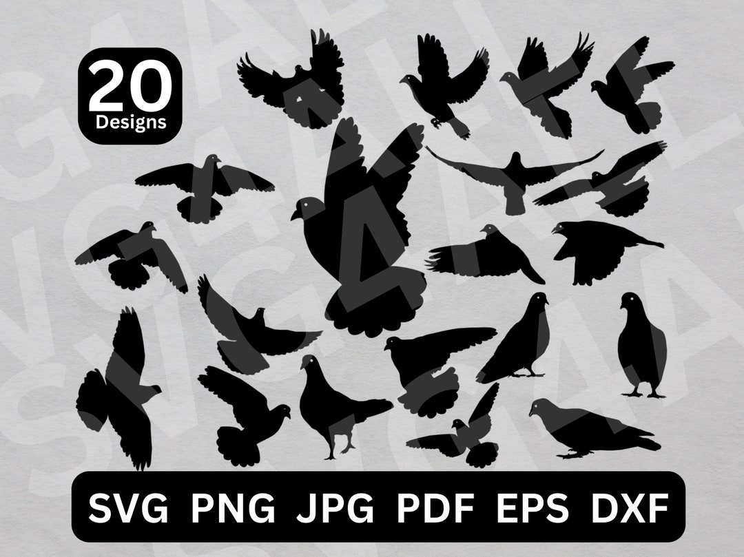 Pigeon Svg, Peace Sign Svg, Symbols of Peace, Dove Vector, Dove Cutting ...