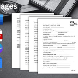 Rental Application Form Template | Tenant Screening Document | Editable ...