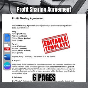 Profit Sharing Agreement Template | Editable Revenue Share Agreement ...