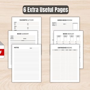 Book Reading Journal Printable Bundle Format 8.5x11, A4 and A5 ...