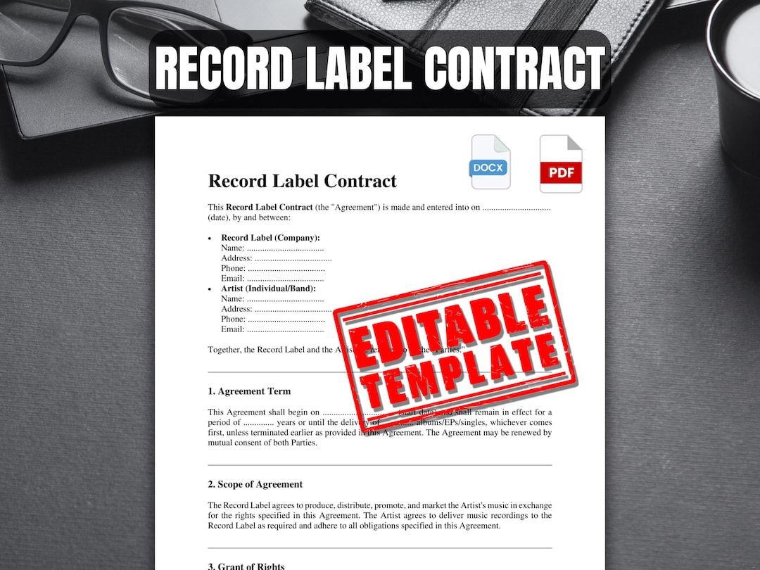 Record Label Contract Template | Vinyl Record Agreement Template ...