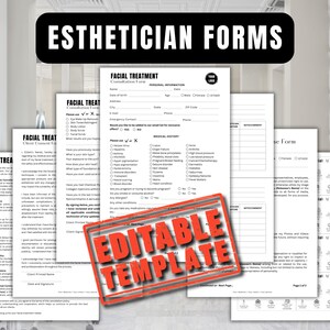 Facial Treatment Forms | Esthetician Consent Form Template | Printable Skincare Forms | Facial ...