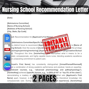 Nursing School Recommendation Letter Template | Professional ...