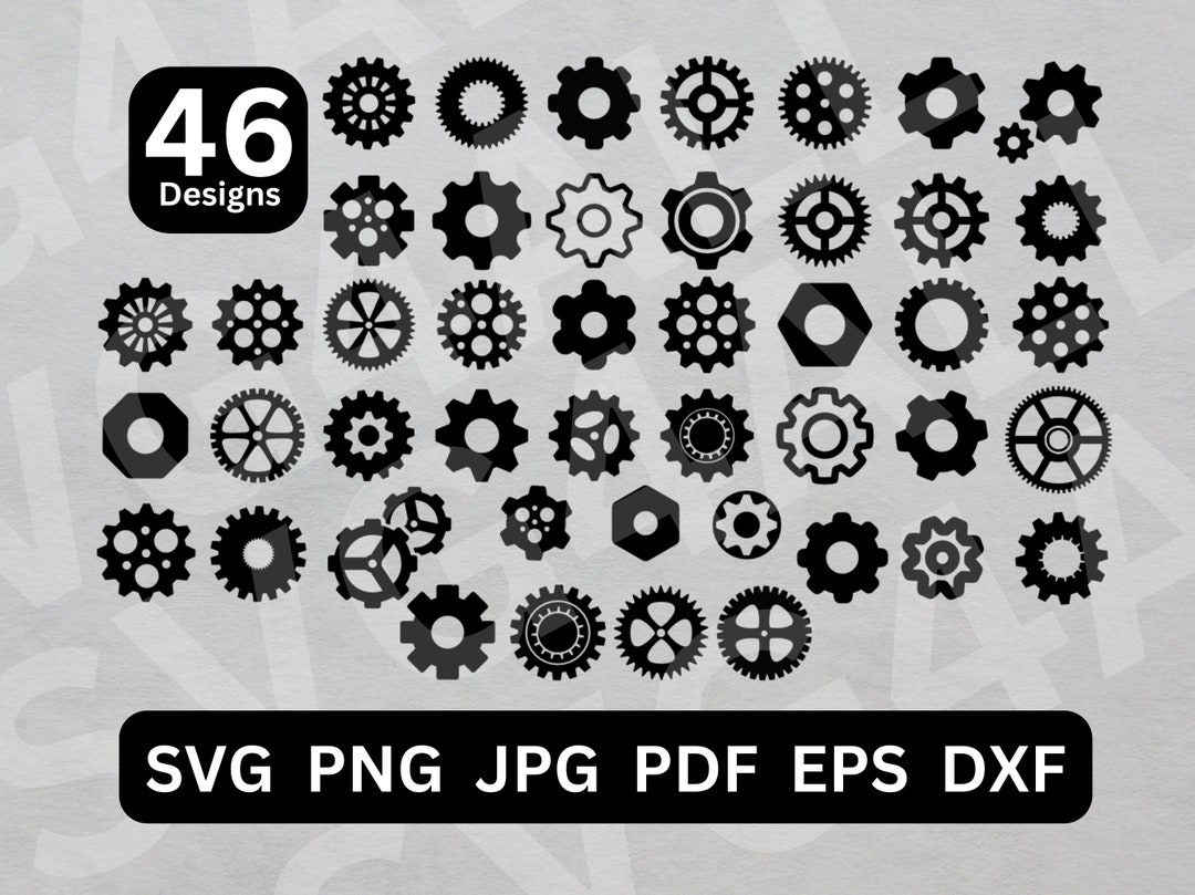 Gears Vector, Gear SVG, Gear Svg File, Gear Clipart, Gear Cricut, Gear ...