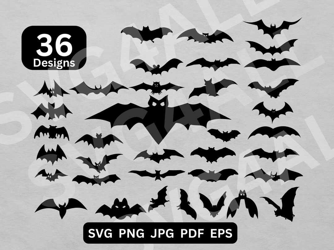 Bats SVG & PNG, Bats Cut File, Bats Clipart, Bats Silhouette, Bats ...