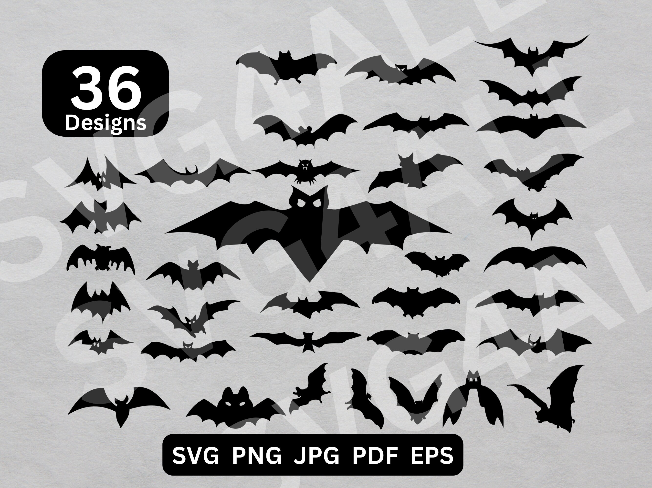 Bats SVG & PNG, Bats Cut File, Bats Clipart, Bats Silhouette, Bats ...
