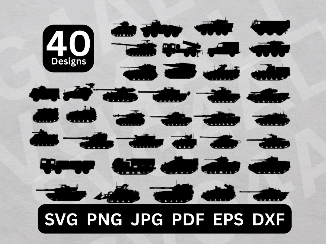 Military Tank Svg, Army Vehicles, Army Tank Svg & Png, Army Silhouette ...