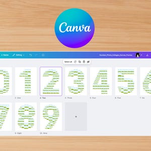 Number Photo Collages Canvas | Number Photo Canvas Frame | Personalized ...