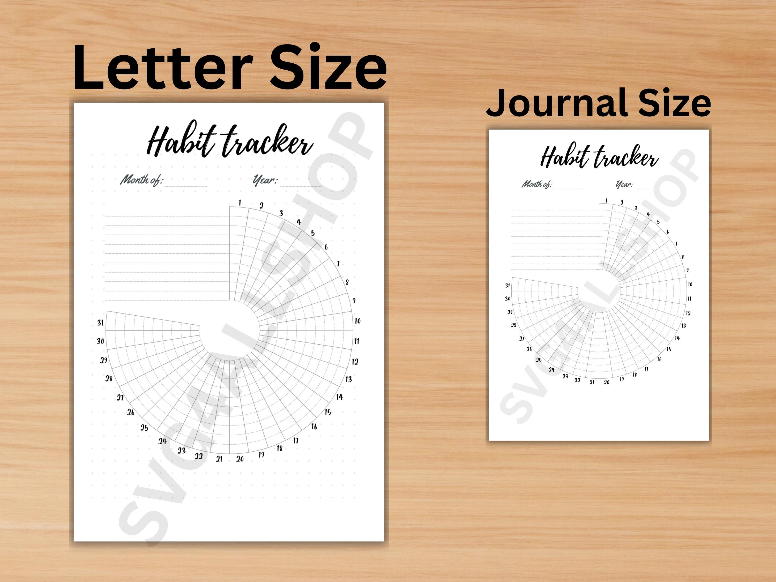 Habit Tracker Printable Year in Pixels - Track 10 Daily Habits Monthly ...