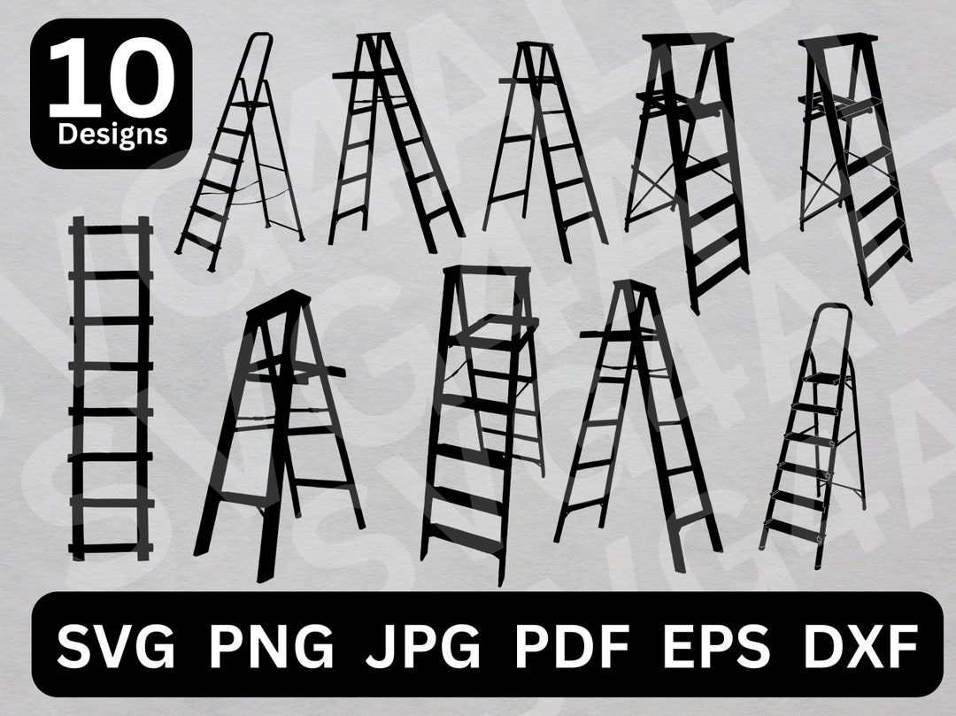 Ladder SVG, Ladder PNG, Ladder Bundle Cut File, Ladder Clipart, Ladder ...