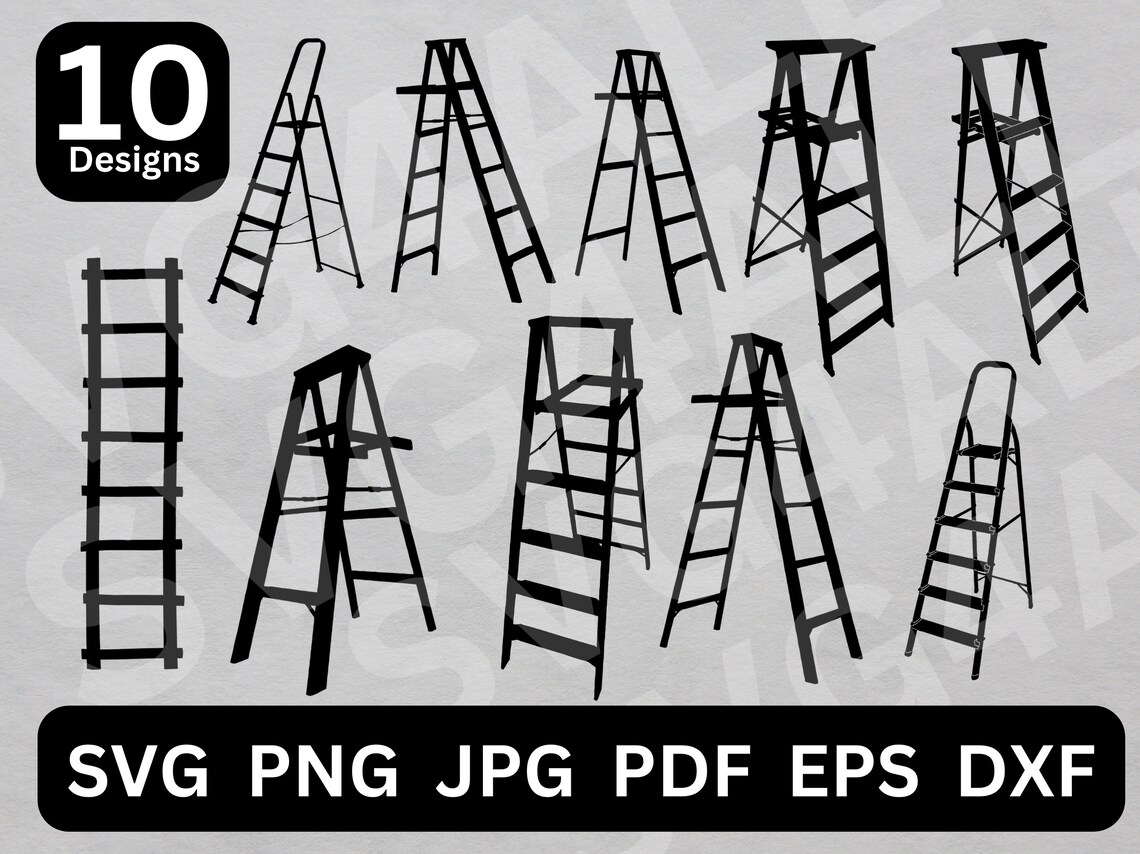 Ladder SVG, Ladder PNG, Ladder Bundle Cut File, Ladder Clipart, Ladder ...