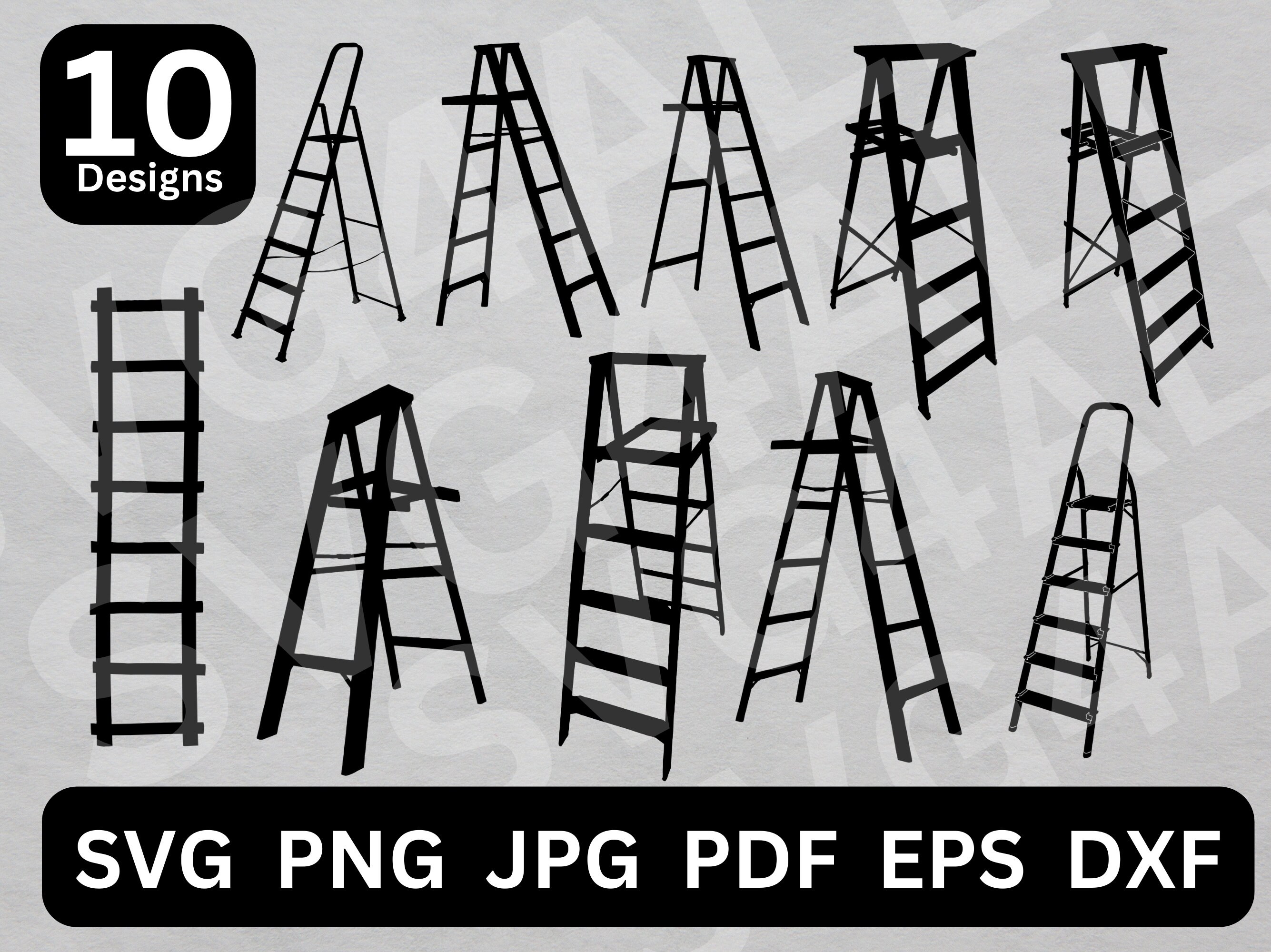 Ladder SVG, Ladder PNG, Ladder Bundle Cut File, Ladder Clipart, Ladder ...