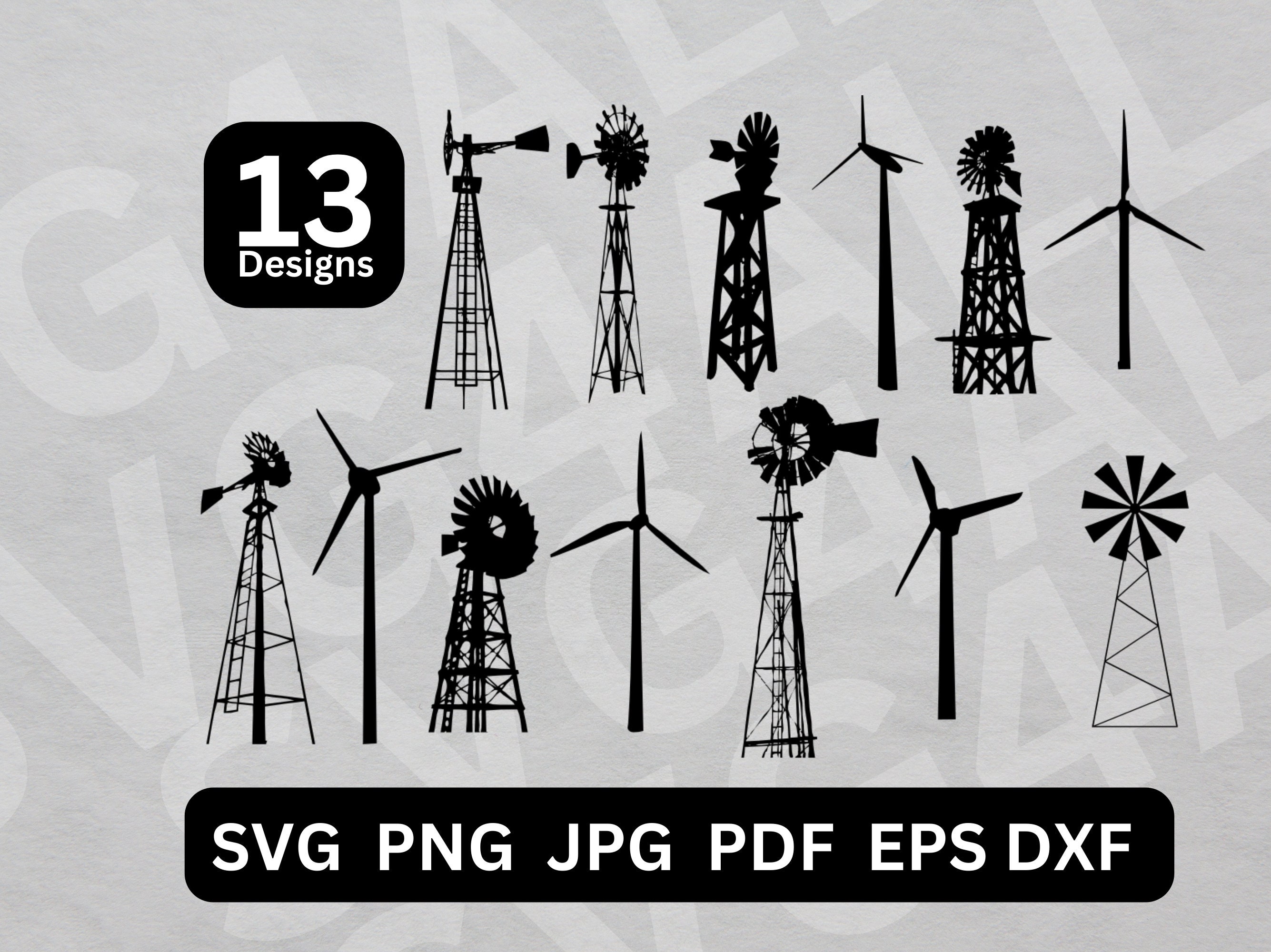 Wind Turbine Svg, Windmill Clipart, Windmill Png, Windmill Silhouette ...