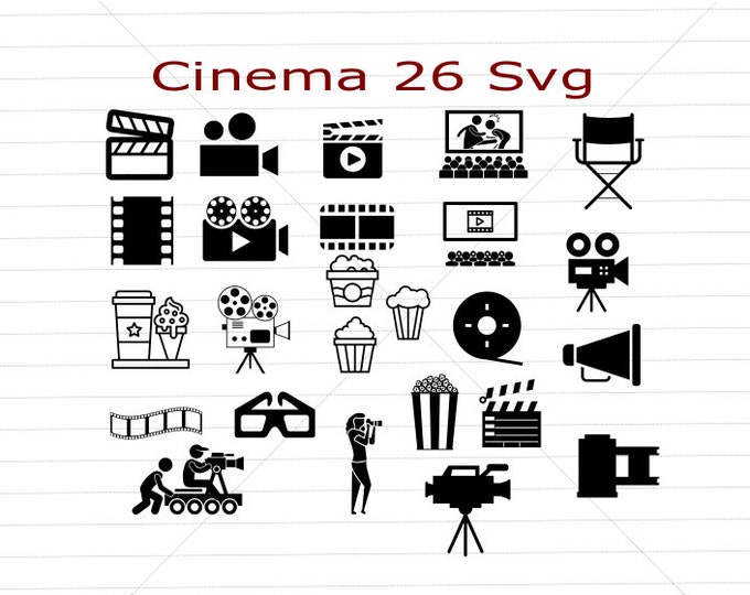 Cinema Svg Bundle,filmstrip Svg,film Svg,movie Svg,cinema Film Clipart ...