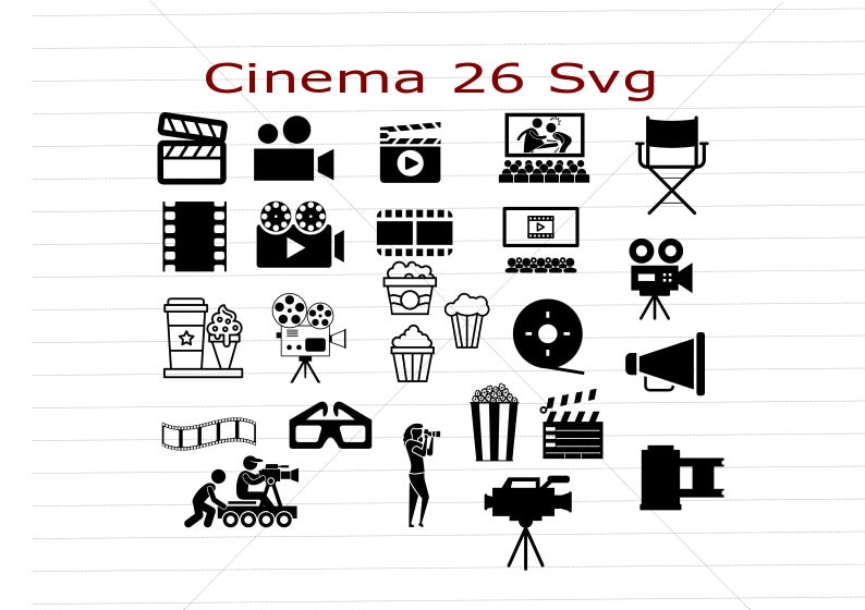 Movie Svg, 26 Svg, Camera Svg, Cinema Monogram, Cut File, Cinema Svg ...