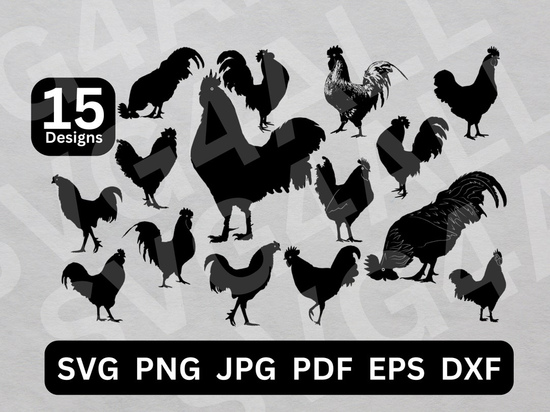 Rooster Svg Files, Rooster PNG, Rooster Silhouette, Rooster Vector ...
