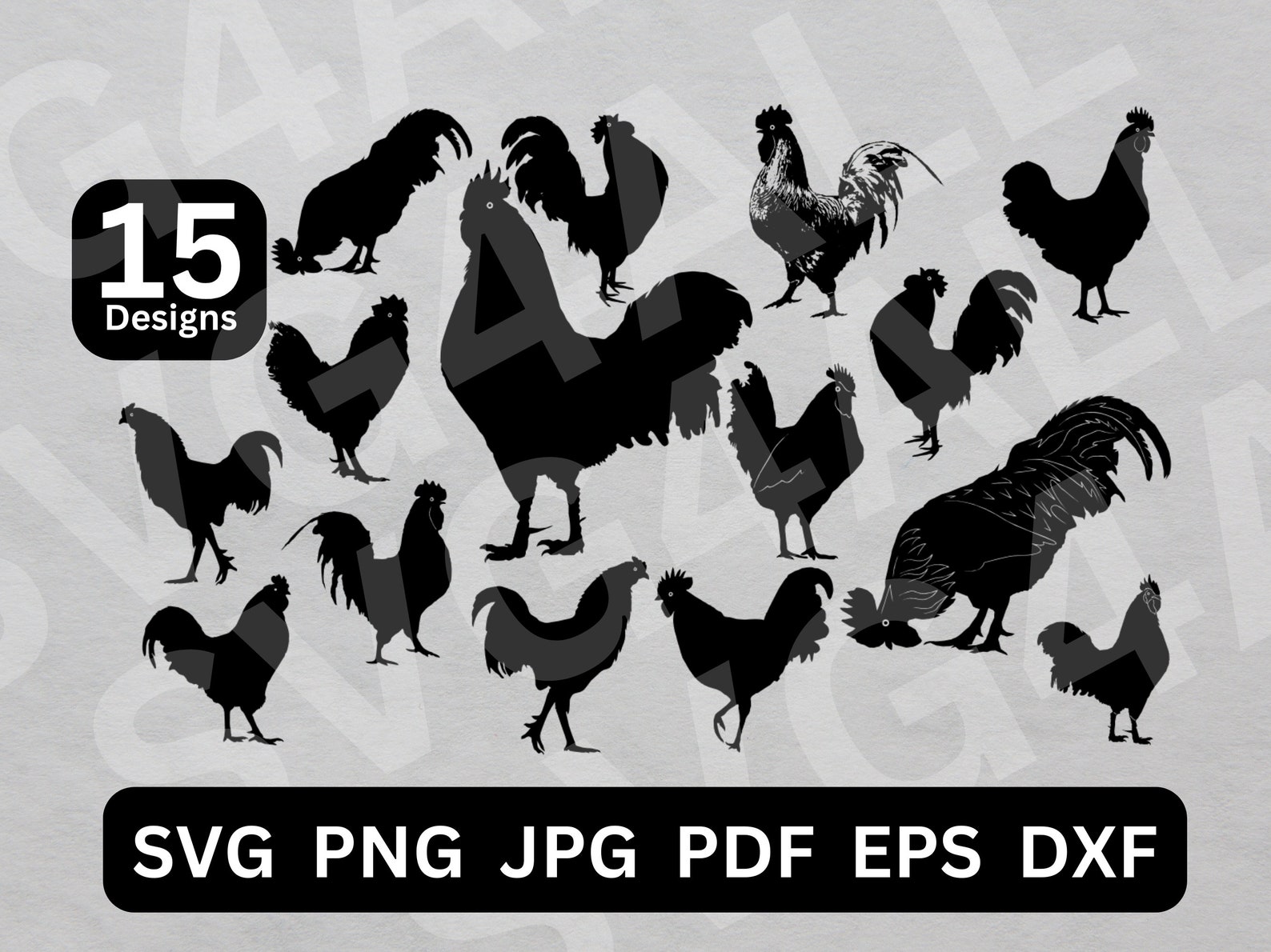 Rooster Svg Files, Rooster PNG, Rooster Silhouette, Rooster Vector ...