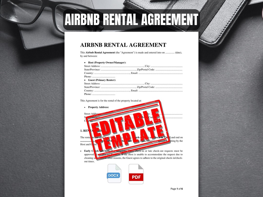 Airbnb Rental Agreement Template Word Doc Printable Airbnb Contract ...